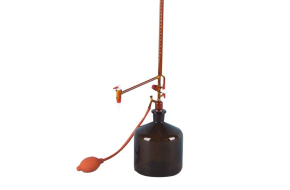 Burette graduate di pellet, vetro giallo rub. a spillo | Steroglass